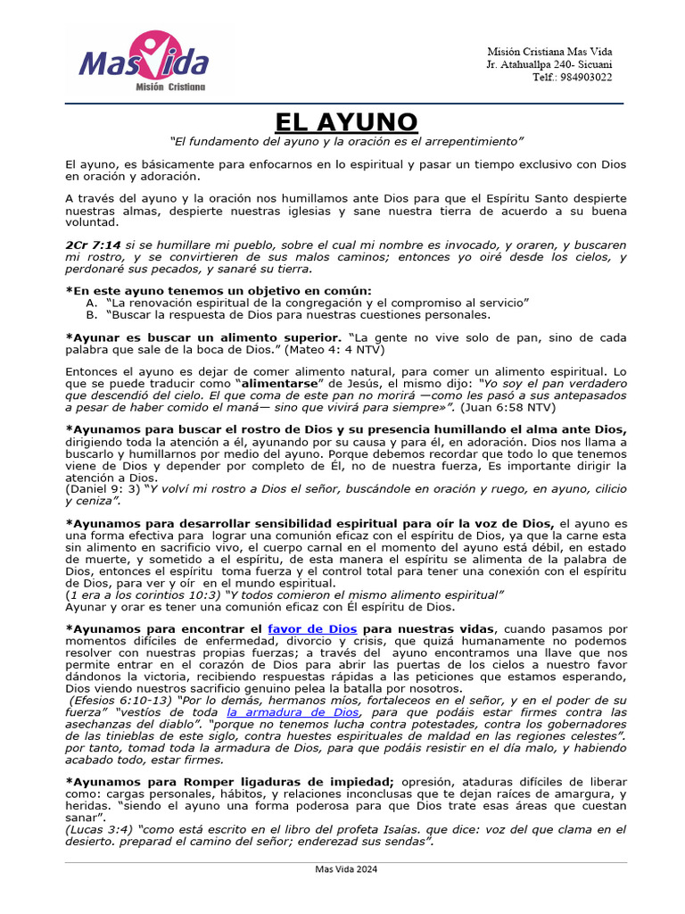 Estudio Sobre El Ayuno | PDF | Oración | Pecado