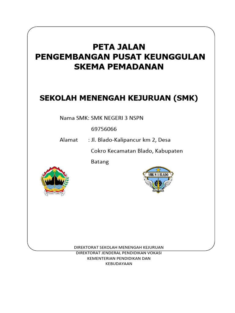 Contoh Rencana Aksi Dan Peta Jalan SMK PK | PDF | Kesehatan Holistik