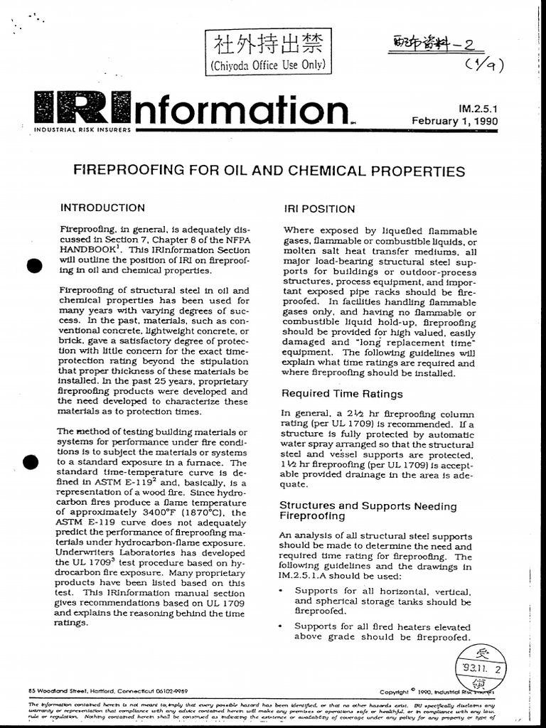 FIREPROOFING FOR OIL AND CHEMICAL | PDF