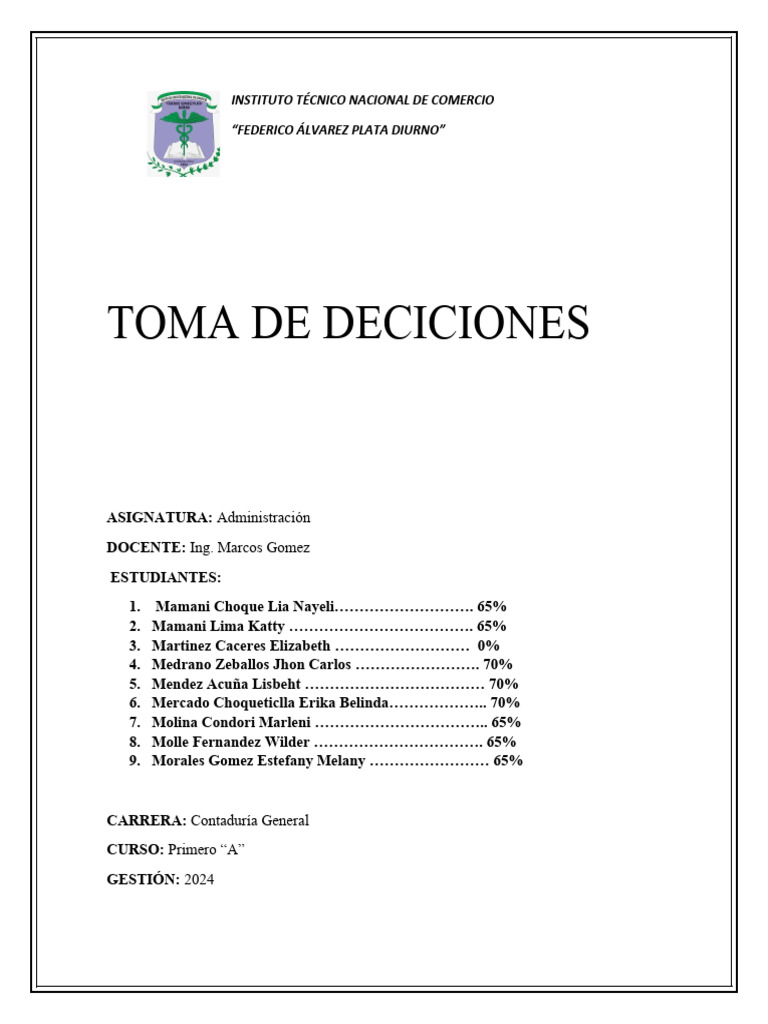 Toma de Deciciones | PDF