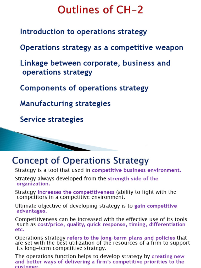 CH 2 Operations Strategy | PDF | Strategic Management | Supply Chain