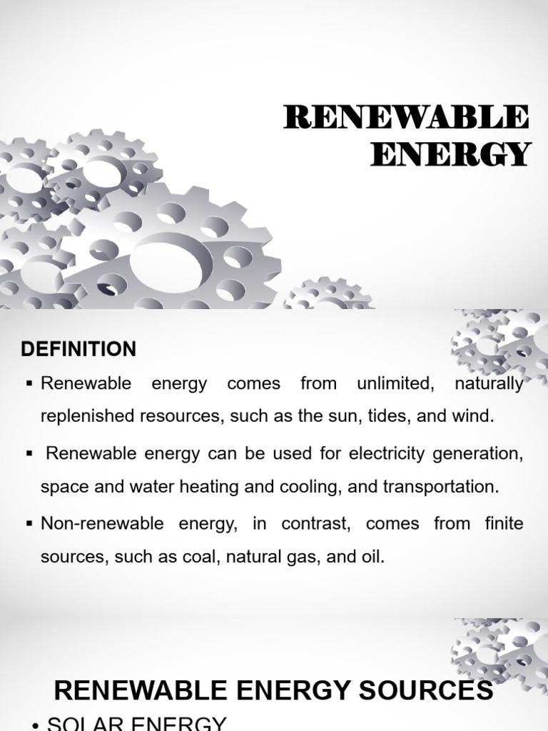 Understanding Renewable Energy Sources | PDF | Solar Energy | Renewable ...