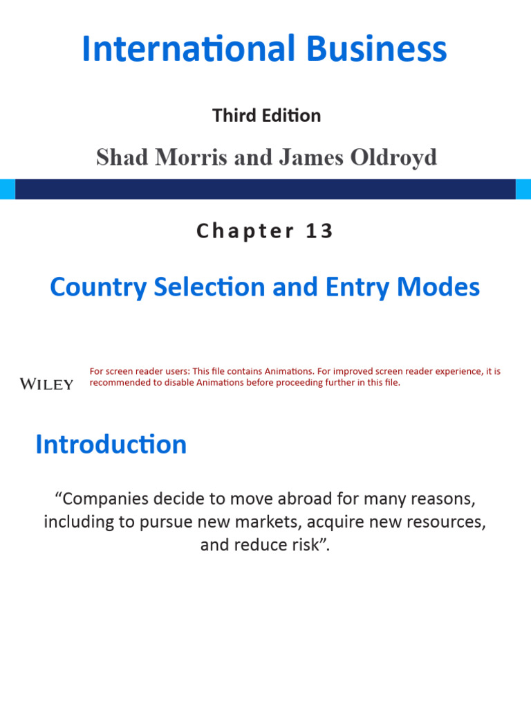 Morris IB 3e PPT ch13 Final Content | PDF | Franchising | Mergers And Acquisitions