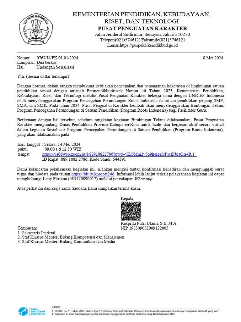 Surat Sosialisasi Dinas | PDF