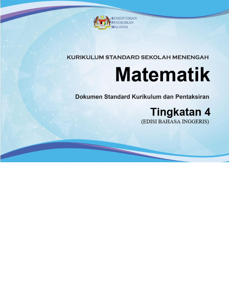DSKP KSSM Mathematics Form 4 | PDF