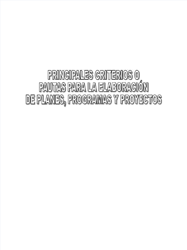 PDF Principales Criterios para La Elaboracion de Planes Programas y ...