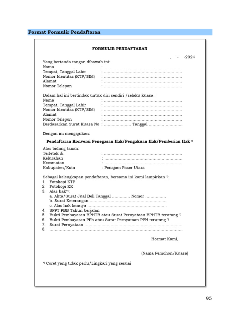 FORMULIR PTSL 2024 Fix | PDF