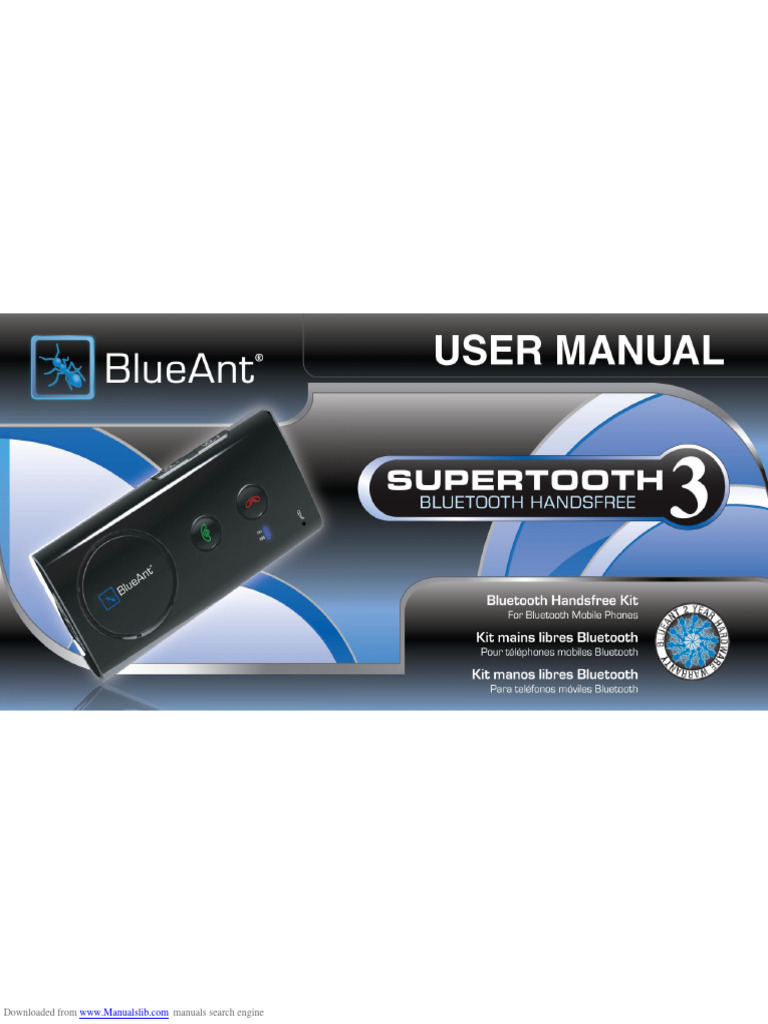 BLUEANT supertooth_3 | PDF | Bluetooth | Telephone