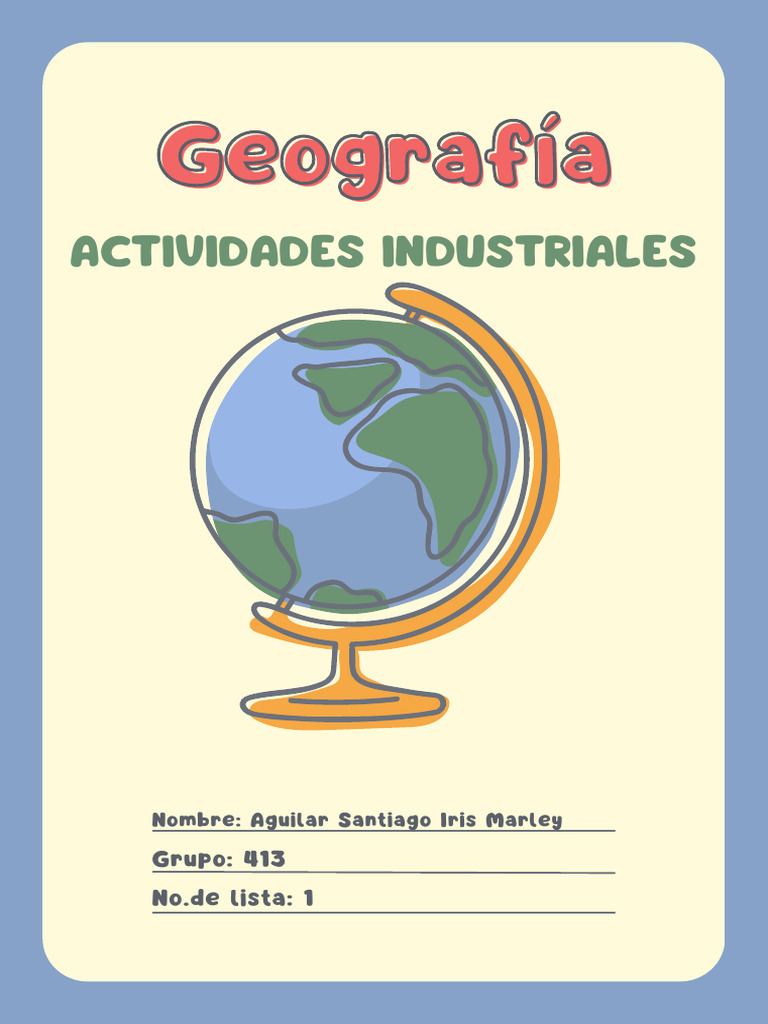 Pastel Illustration Geography Notebook A4 Cover | PDF