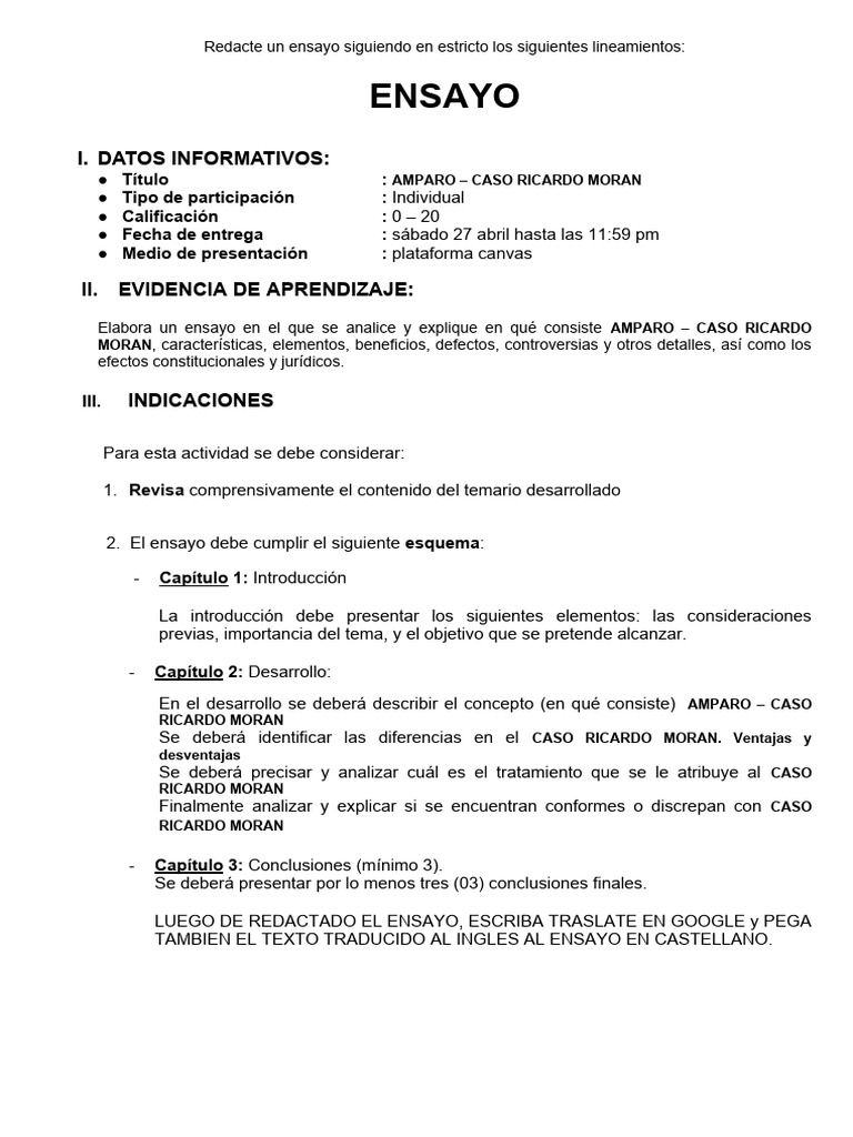 ENSAYO 2-1 | Descargar gratis PDF | Ensayos