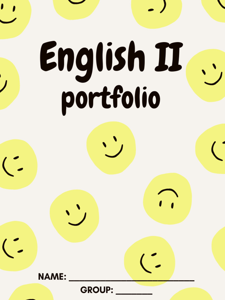 Yellow Black Illustrative Happy Face English Notebook Cover | Download ...