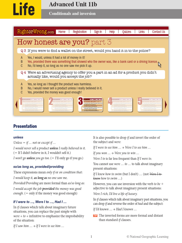 Unit 11b Conditionals and Inversion | PDF | Syntax | Grammar