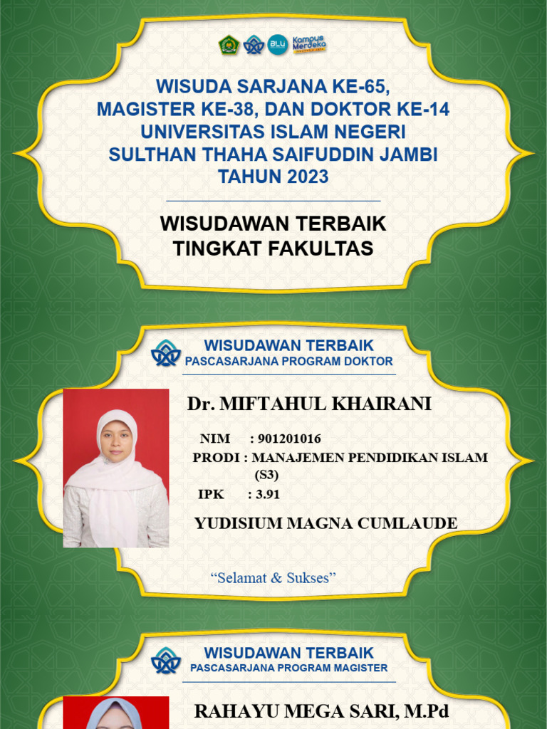 Profil Wisudawan Terbaik | PDF