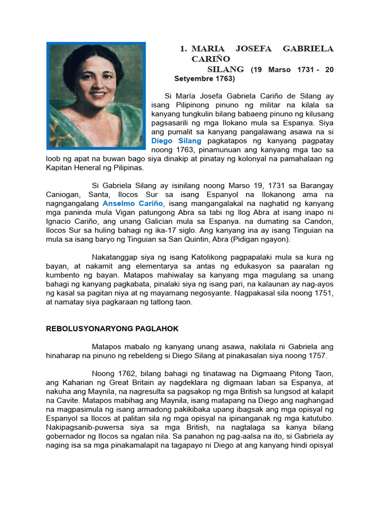 Maria Josefa Gabriela Cariño | PDF