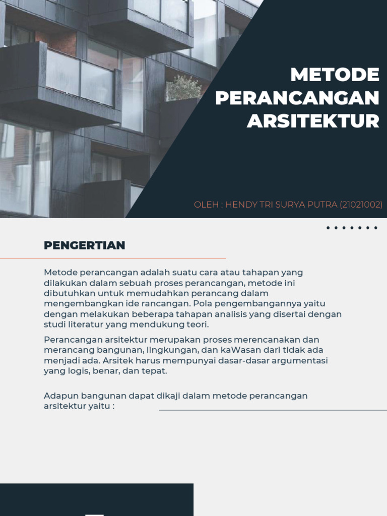 Metode Perancangan Arsitektur dan Contoh | PDF