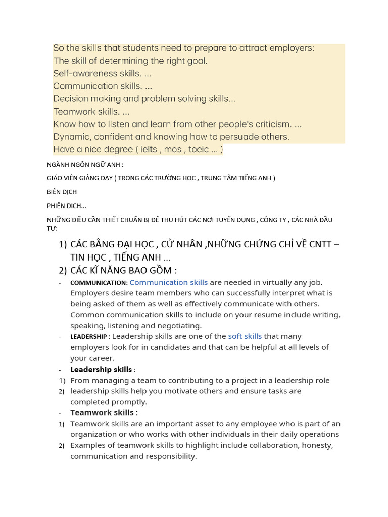 skills | Download Free PDF | Skill | Employment