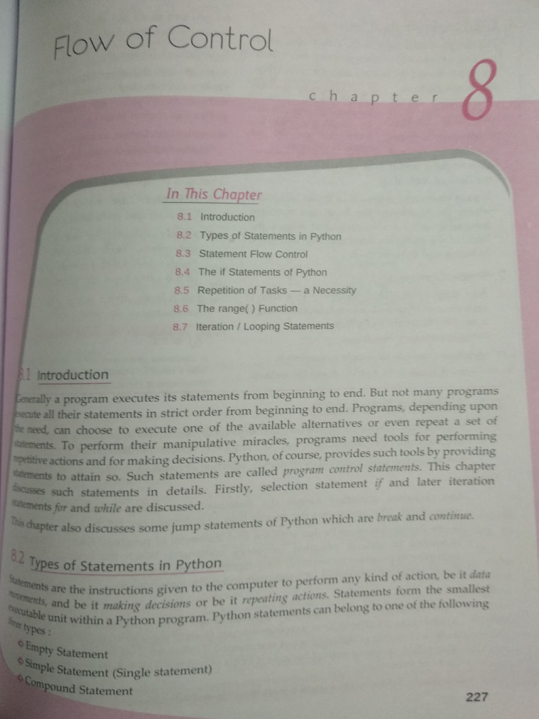CS TBK Class 11 Chapter 8 Flow of Control | PDF