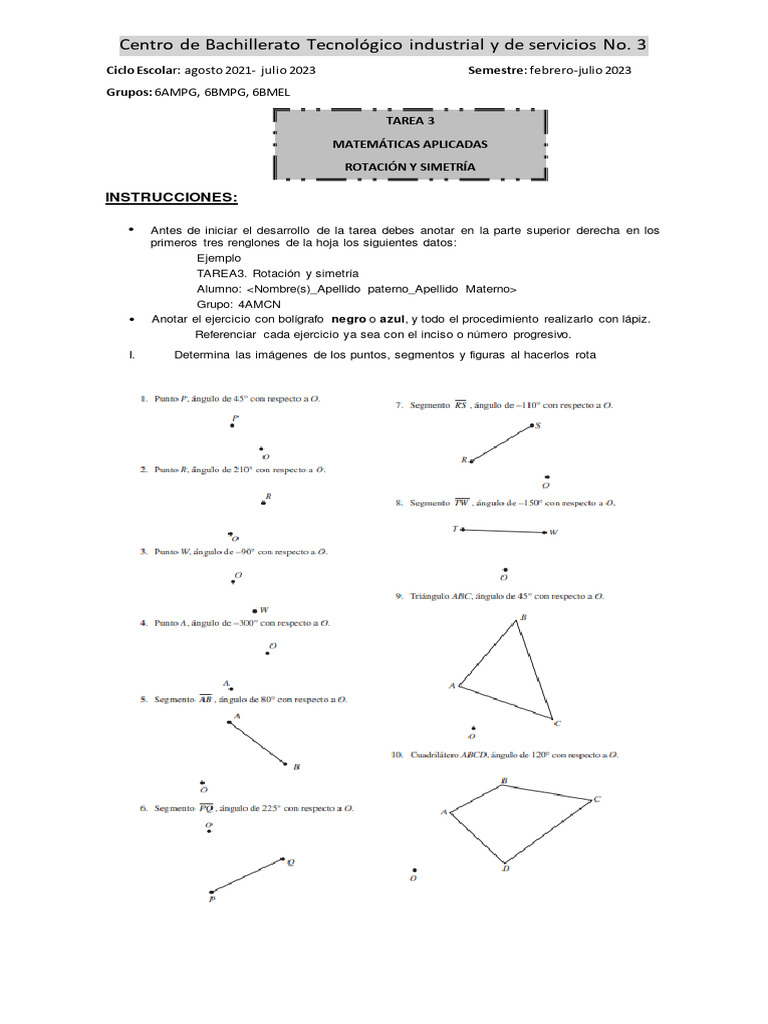 Tarea 3 Rotación y Simetría | PDF