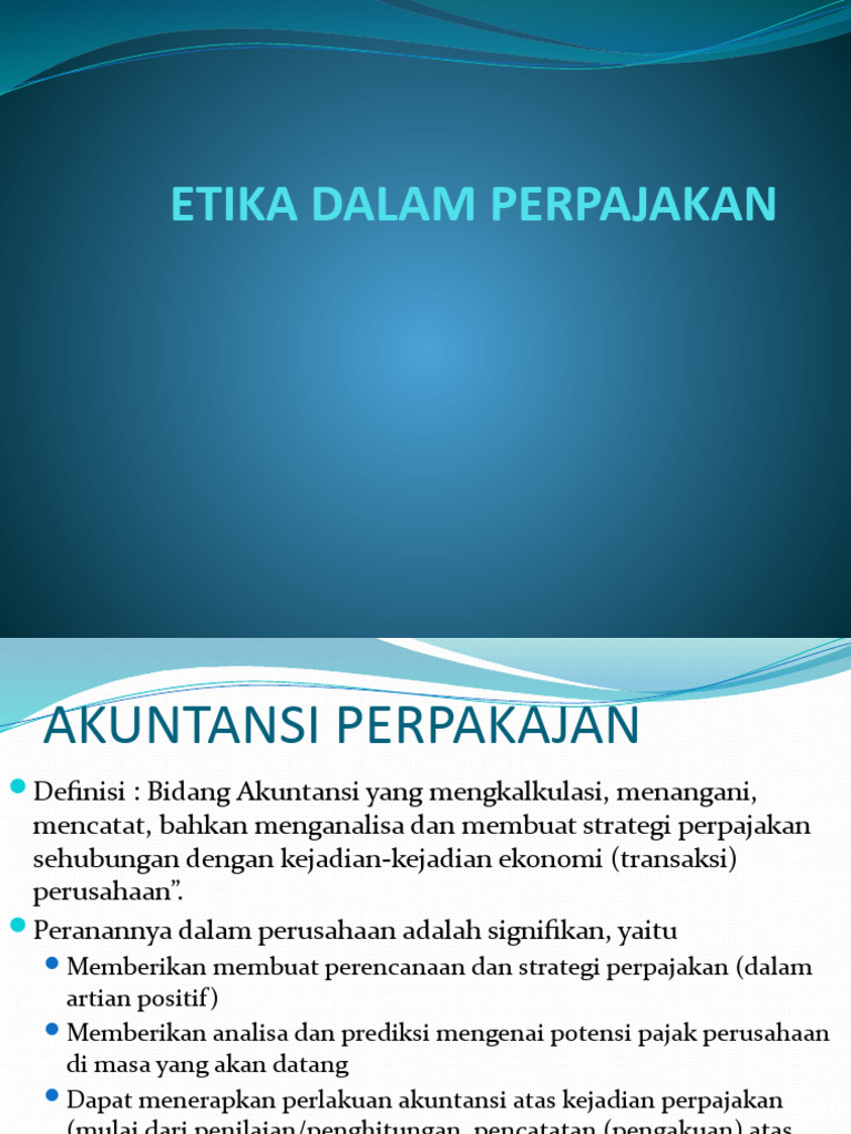 Etika Profesi Pajak | PDF