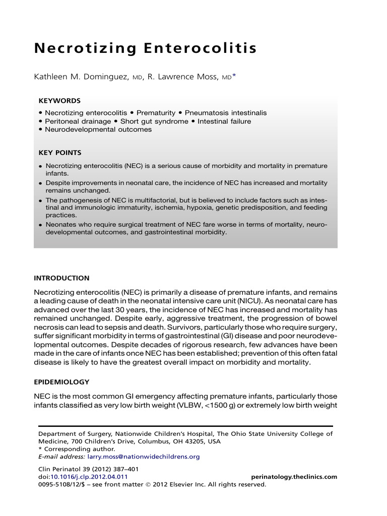 Necrotizing Enterocolitis 2012 | PDF | Gastroenterology | Diseases And ...