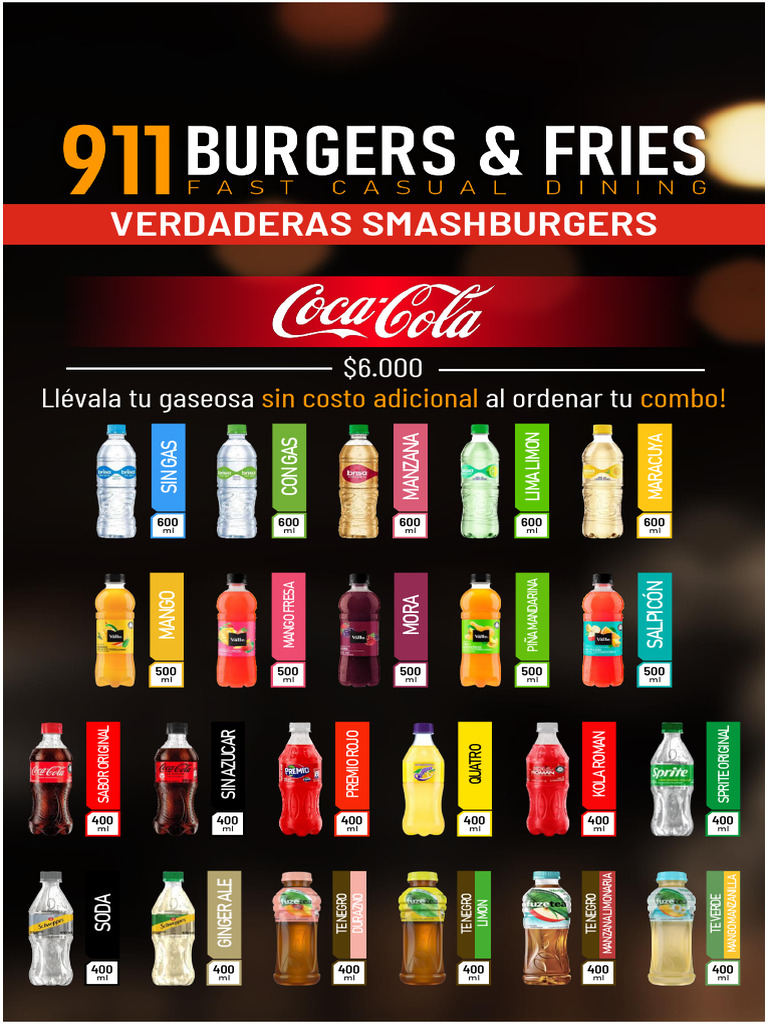 2024-05-01 - 911 Burgers & Fries - Menu | PDF | Alimentos | Cocina