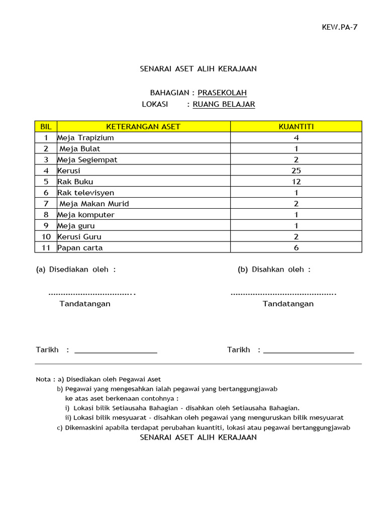 Borang Kew Pa 7 | PDF