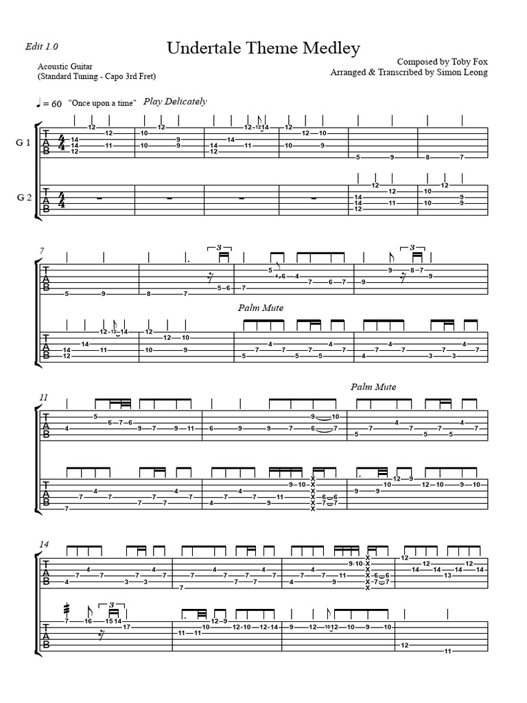 Undertale Theme Medley (With Ether Arr.) | PDF | European Musical ...
