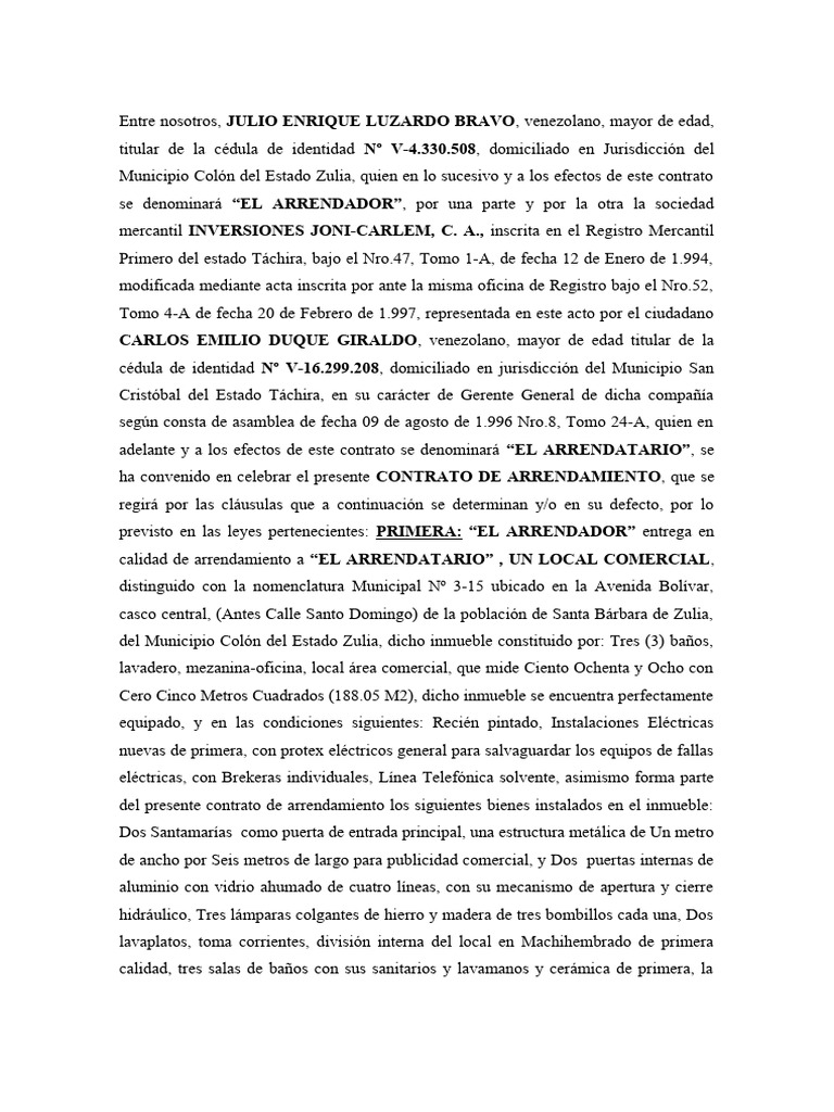 Ult - Cont - Arrendam - Palacio Del Blum | PDF | Daños y perjuicios