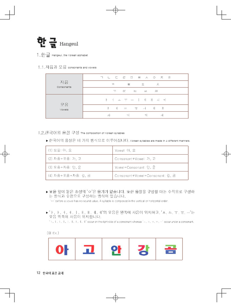 Understanding Hangeul: Korean Alphabet Basics | PDF | Consonant ...