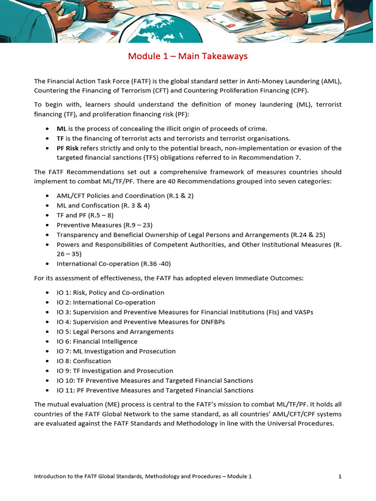 Module 1 - Key Takeaways | PDF | Financial Regulation