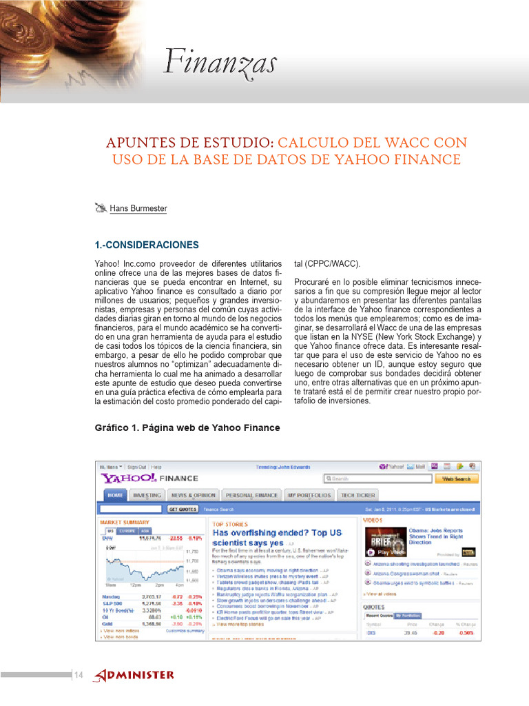 Wacc YAHOO FINANCE by Hans Burmester Andreu | PDF | Compartir (Finanzas) | Modelo de fijación de ...
