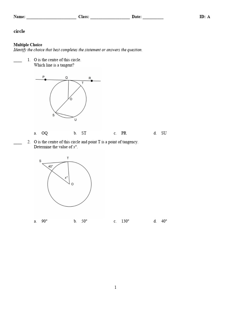 Circle Geometry | PDF | Circle | Triangle