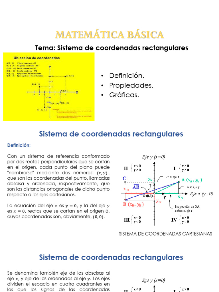 28 - Sistema de Coordenadas Rectangulares | PDF | Sistema de ...