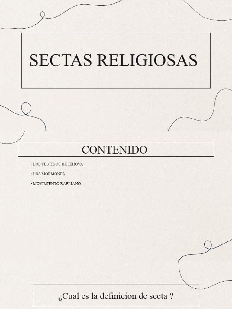 Sectas Religiosas: Testigos, Mormones y Raelianos | PDF | Movimiento ...