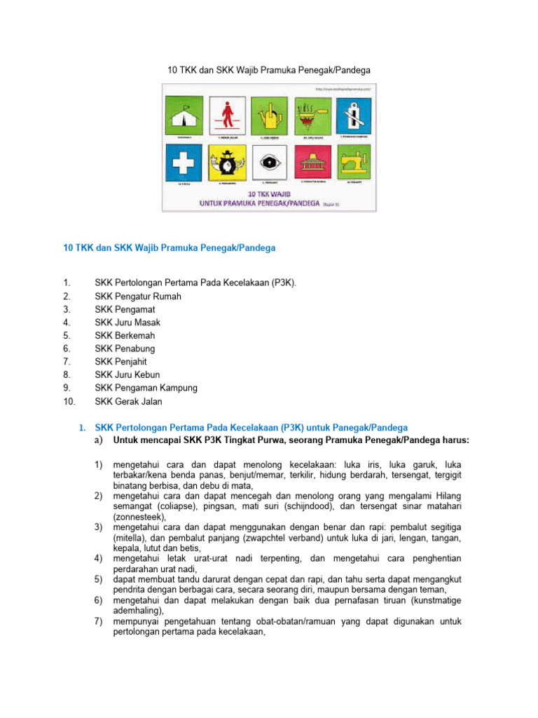 Cara Mendapatkan 10 TKK Dan SKK Wajib Pramuka Penegak | PDF