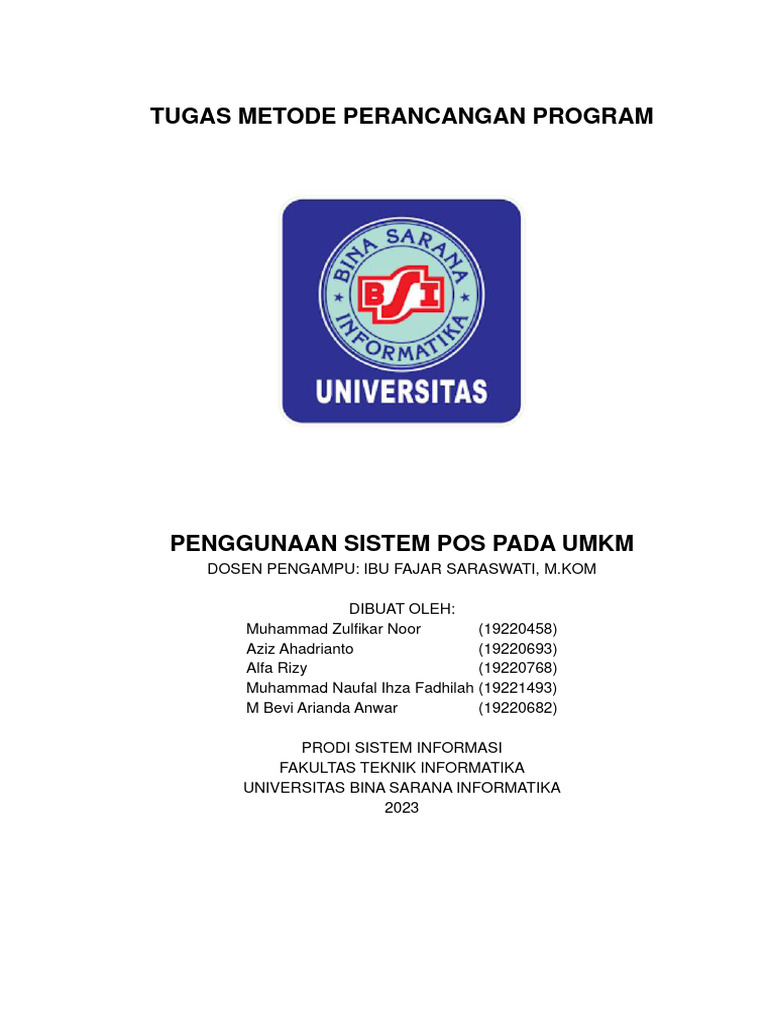 Penggunaan Sistem Pos Berbasis CLI Pada Umkm | PDF