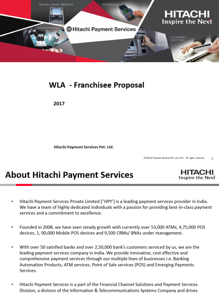 Hitachi Atm Franchisee | PDF | Automated Teller Machine | Franchising