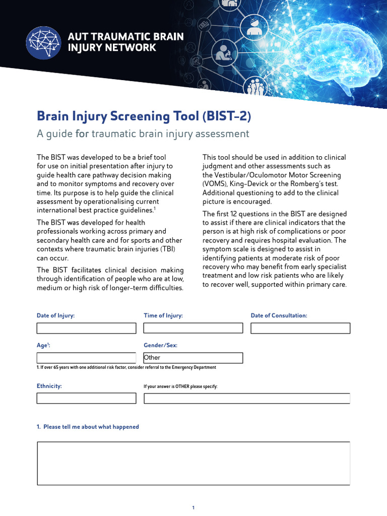 BIST 2.0 Static MASTER FINAL - With Scoring | PDF | Concussion ...
