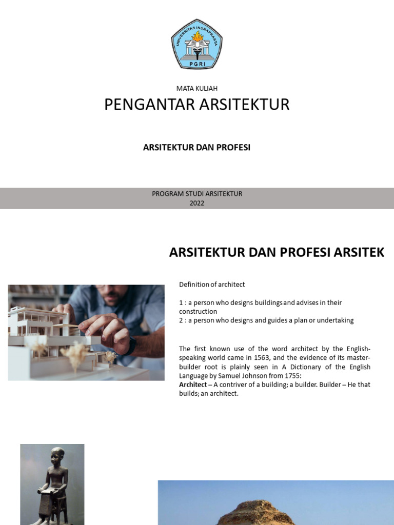 Modul 3 Pengantar Arsitektur - Arsitektur Dan Profesi | PDF | Ilmu Sosial