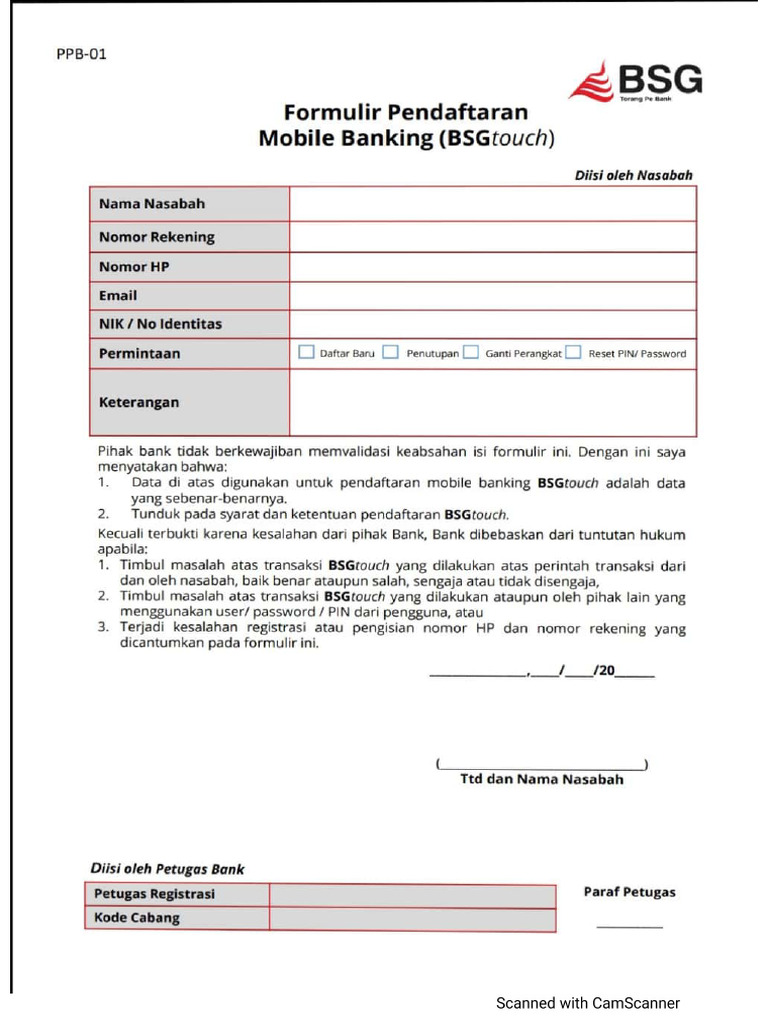 Form BSG Touch | PDF