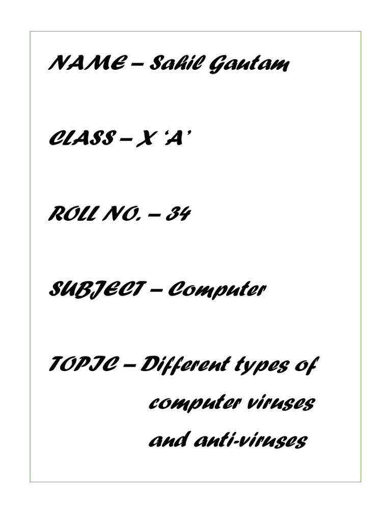 comp_project | Download Free PDF | Computer Virus | Antivirus Software