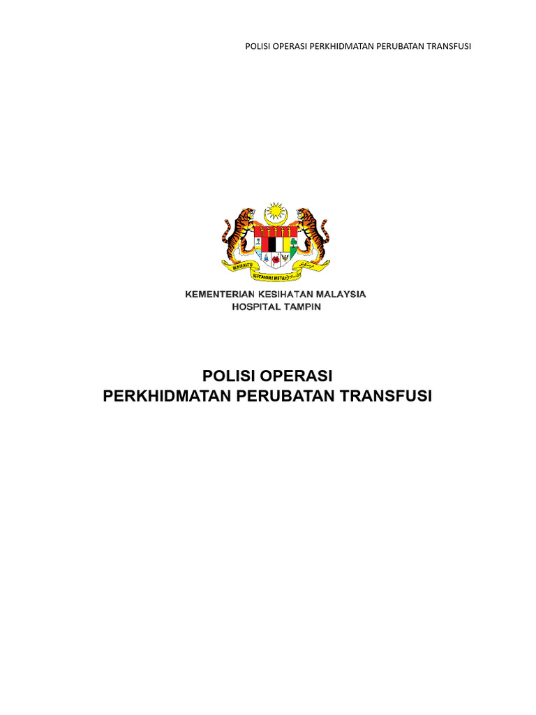 Polisi Operasi Transfusi 2023 | PDF | Blood Transfusion | Blood Donation