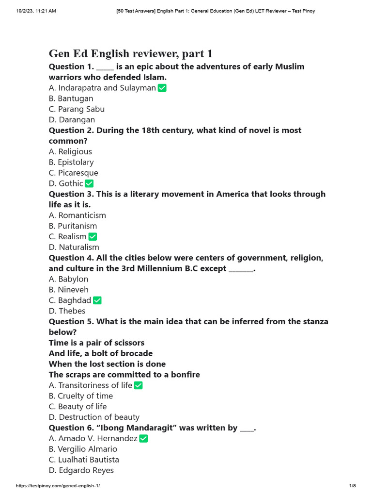 GenED Print | PDF | Divine Comedy | Question