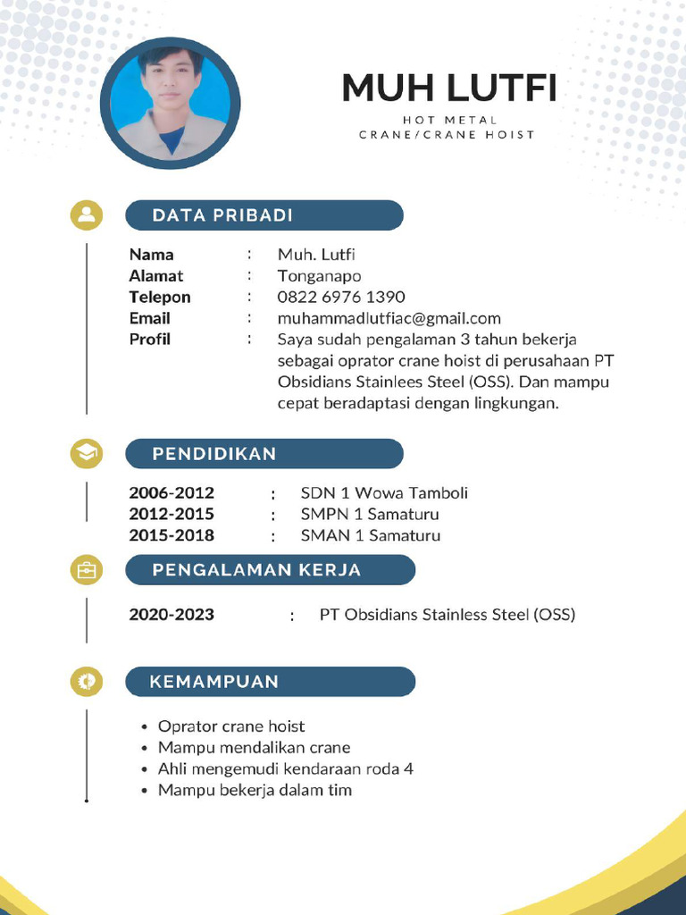 CV Muh Lutfi-Dikompresi | PDF