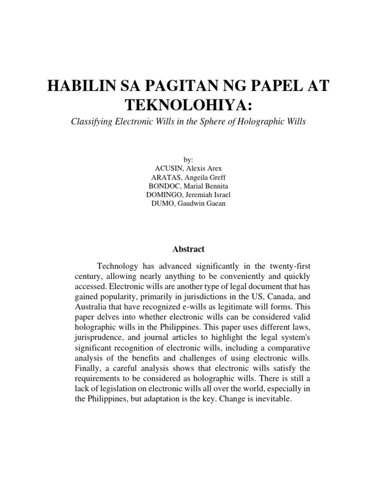 Succession Final Paper | PDF | Will And Testament | Computer Security