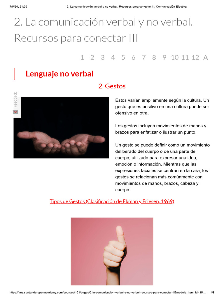 La Comunicación Verbal y No Verbal. Recursos para Conectar III ...