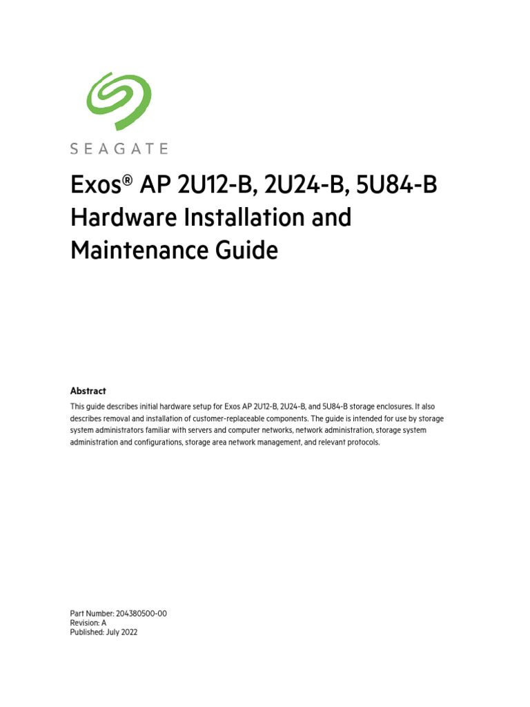 Exos AP Hardware Installation Maintenance Guide | PDF | Byte | Network ...