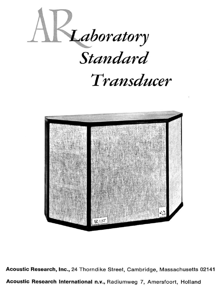 Acoustic Research LST Owners Manual | PDF
