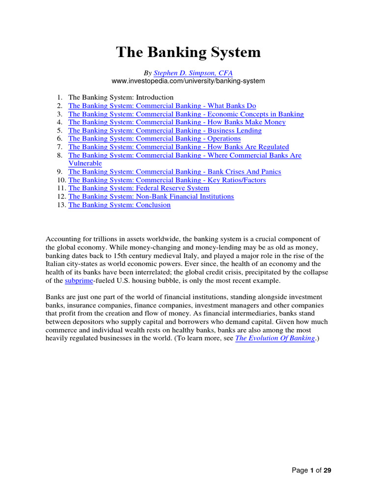 The Banking System | PDF | Banks | Loans