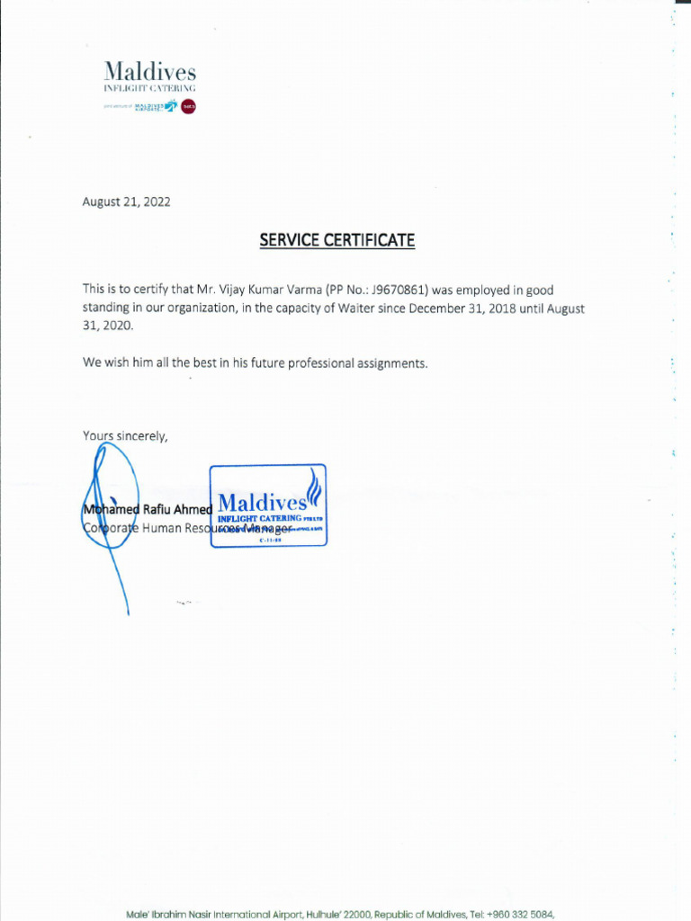 Hih Certificate | PDF